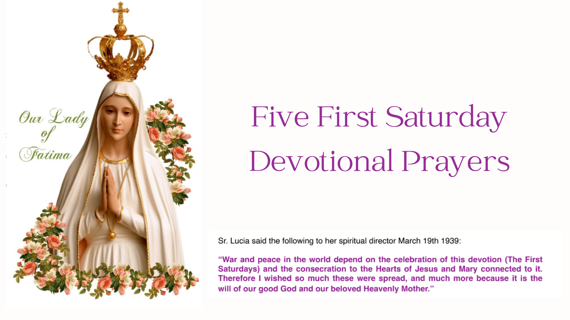 First Saturday Reparation to the Immaculate Heart of Mary – Flame of ...